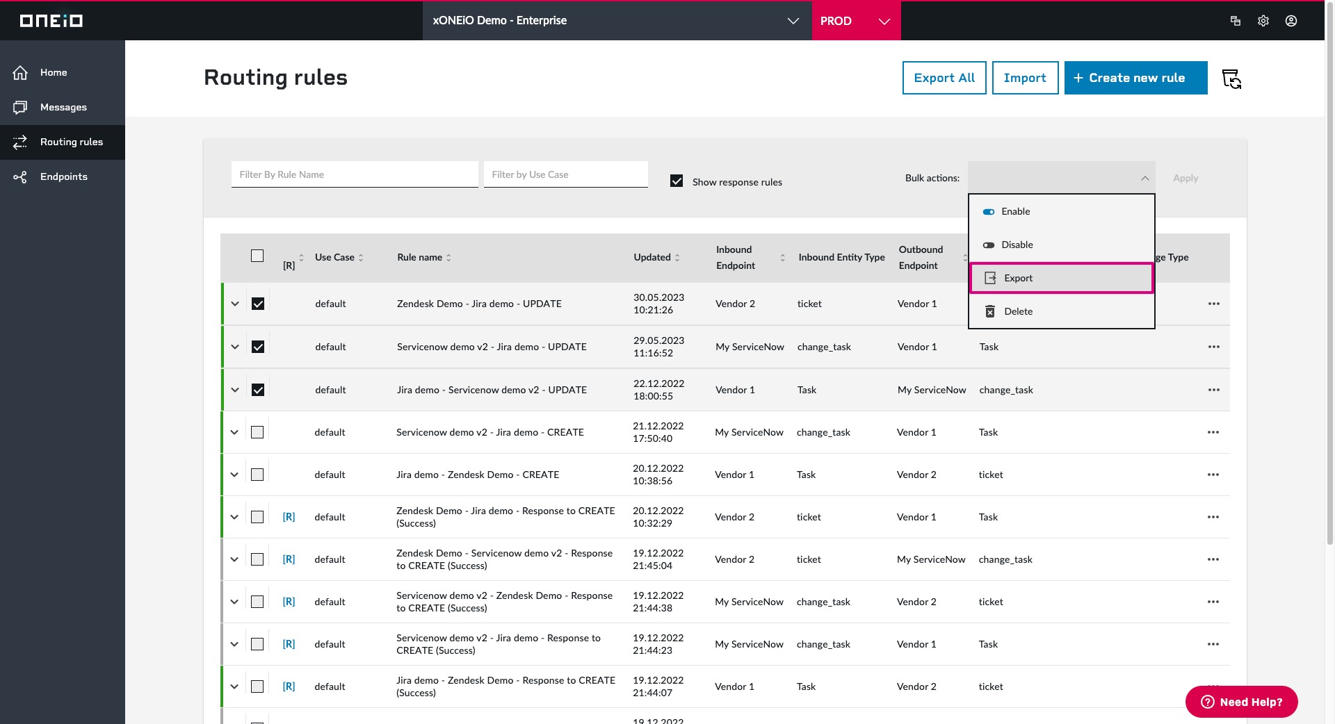 How to use the Routing Rule export & import function – Help Center