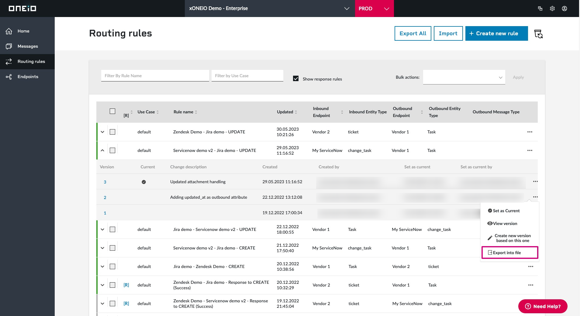How to use the Routing Rule export & import function – Help Center